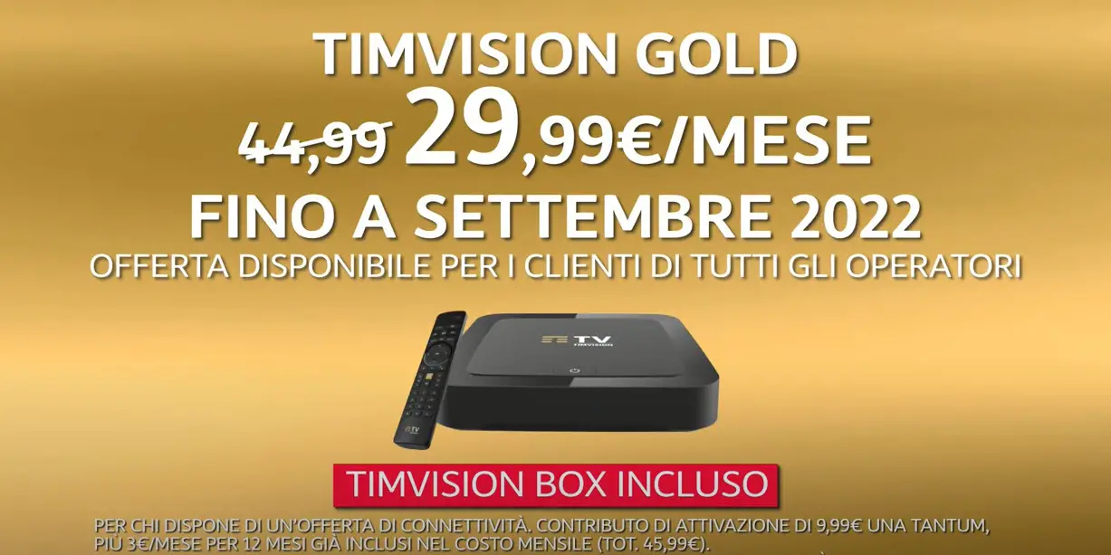 TIMVision lancia l'offerta Gold super scontata in cerca di nuovi clienti